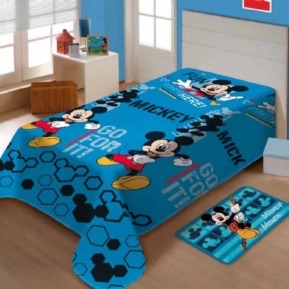 Manta Microfibra Solteiro Jolitex Fun Mickey